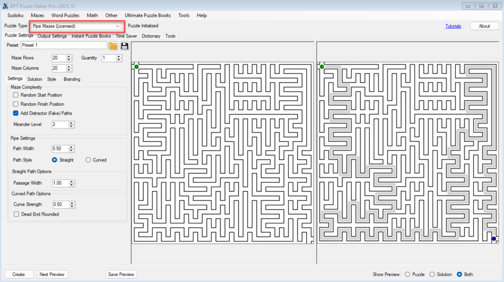 Getting Started with Pipe Mazes in Puzzle Maker Pro