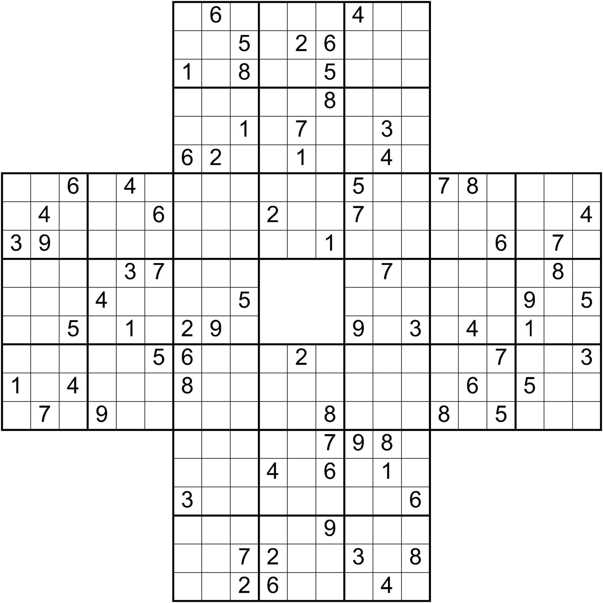 Printable Samurai Sudoku