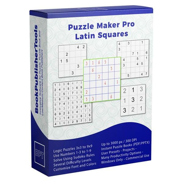 Puzzle Maker Pro - Latin Squares | BookPublisherTools