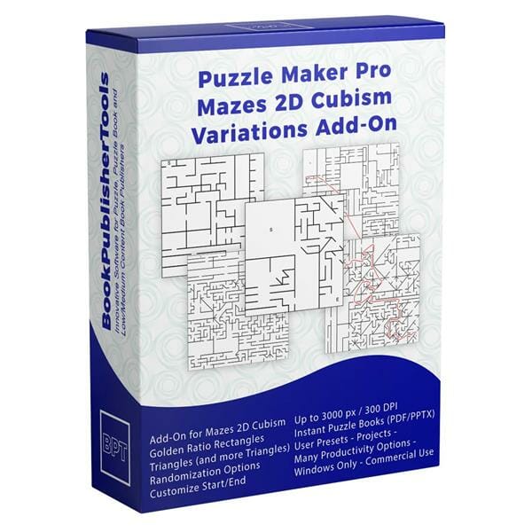 Puzzle Maker Pro - Mazes 2D Cubism Variations Add-On - BookPublisherTools