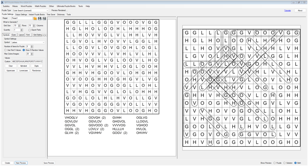 Puzzle Maker Pro - Letter Code Search | BookPublisherTools