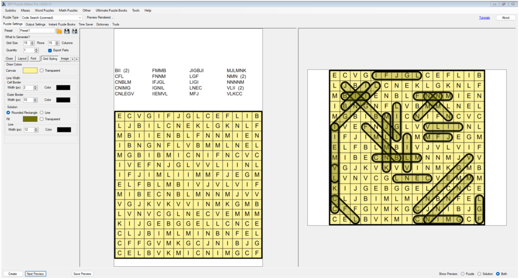 Puzzle Maker Pro - Letter Code Search | BookPublisherTools
