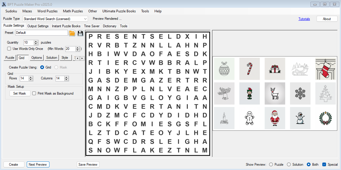 Designing Thematic Puzzles with Image Word Search