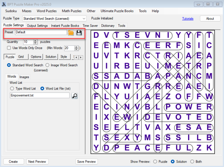 What Are Presets in Puzzle Maker Pro? | Tutorial