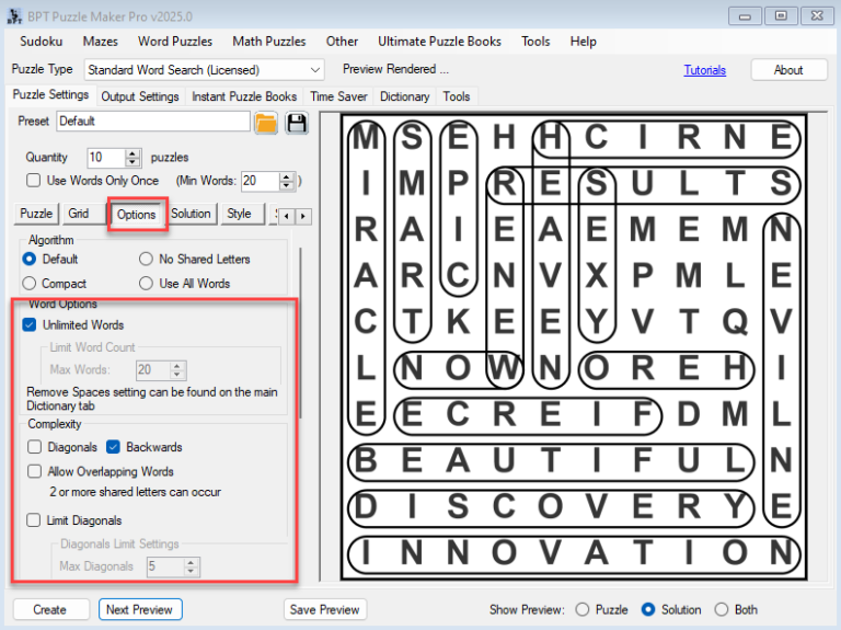 Getting Started with Standard Word Search