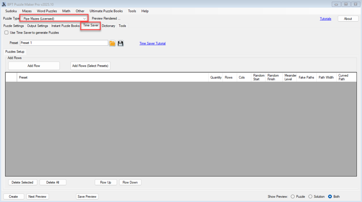 Batch Maze Creation with Time Saver – Custom Rows, Presets, and Layouts